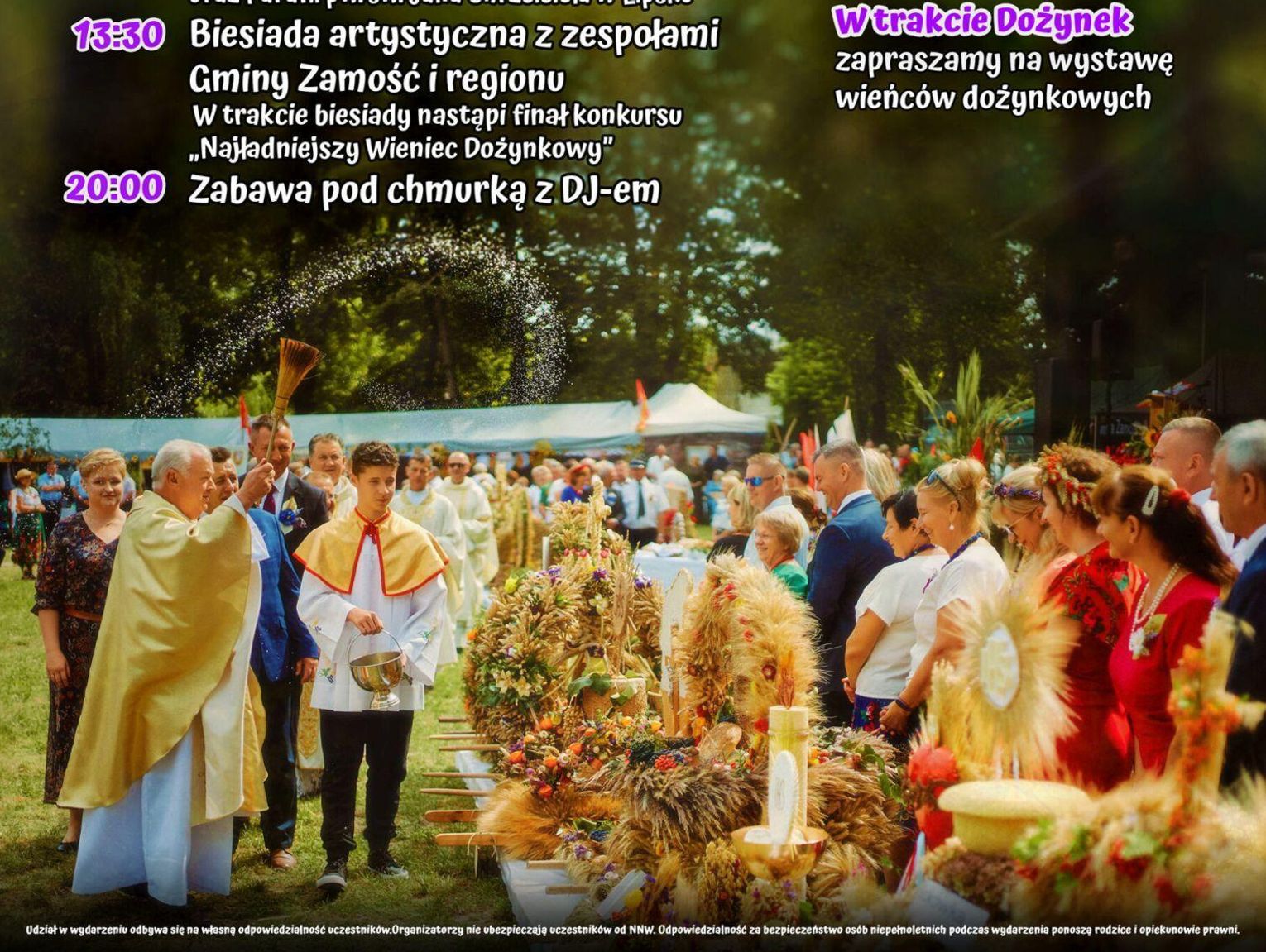 Zaproszenie na dożynki Gminy Zamość i parafii Lipsko